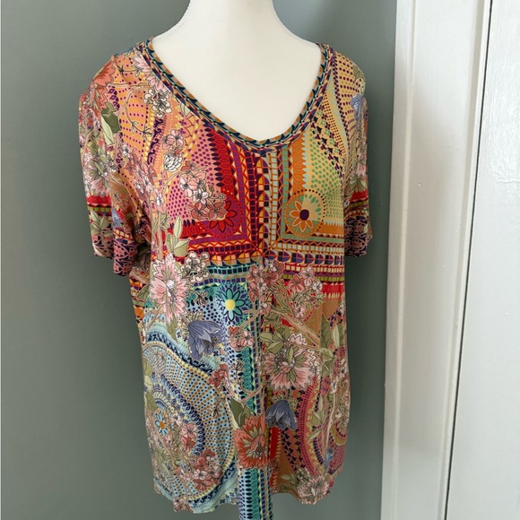 Johnny Was | Tops | Johnny Was Multicolor Floral Patchwork Blouse ...